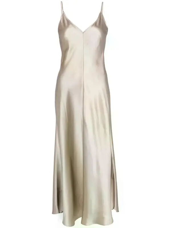 Voz V-neck Slip Dress - Neutrals