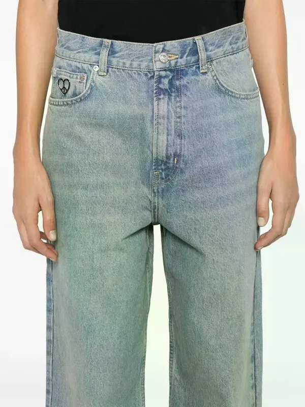 Moschino Logo-patch Straight Leg Jeans