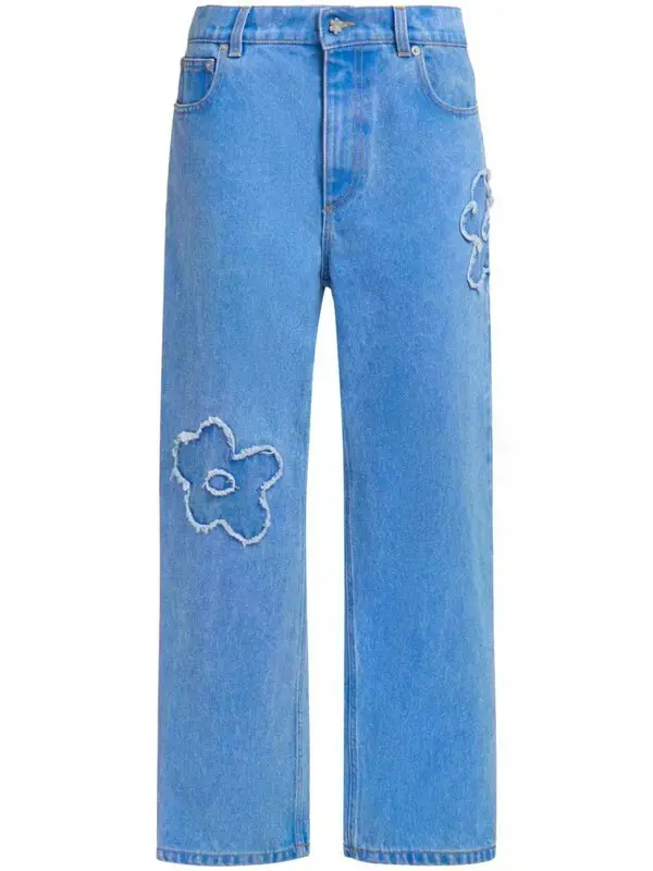 Marni Embroidered Straight-leg Jeans