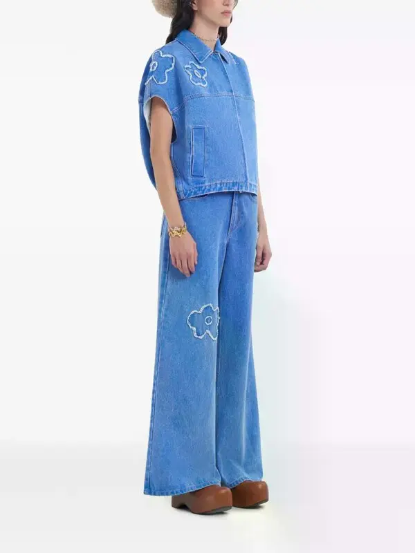 Marni Embroidered Straight-leg Jeans