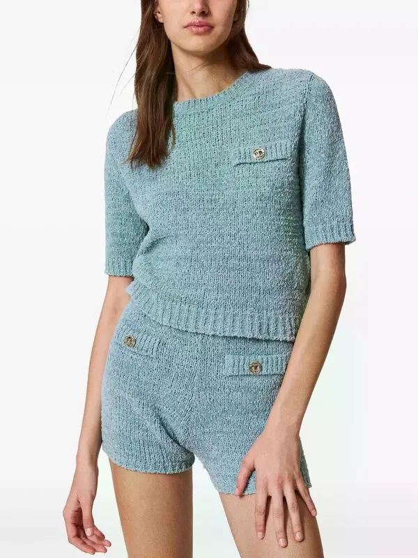 TWINSET Button-detail Shorts - Blue