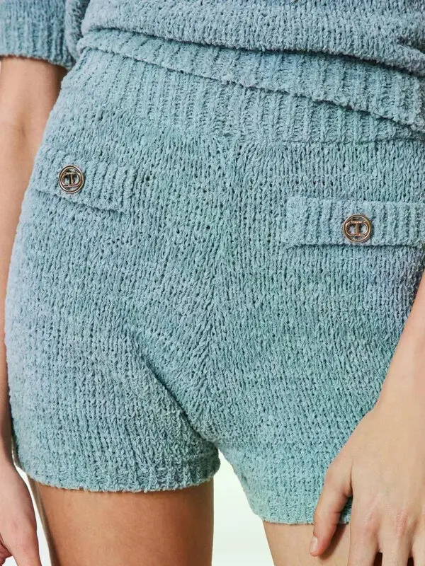 TWINSET Button-detail Shorts - Blue