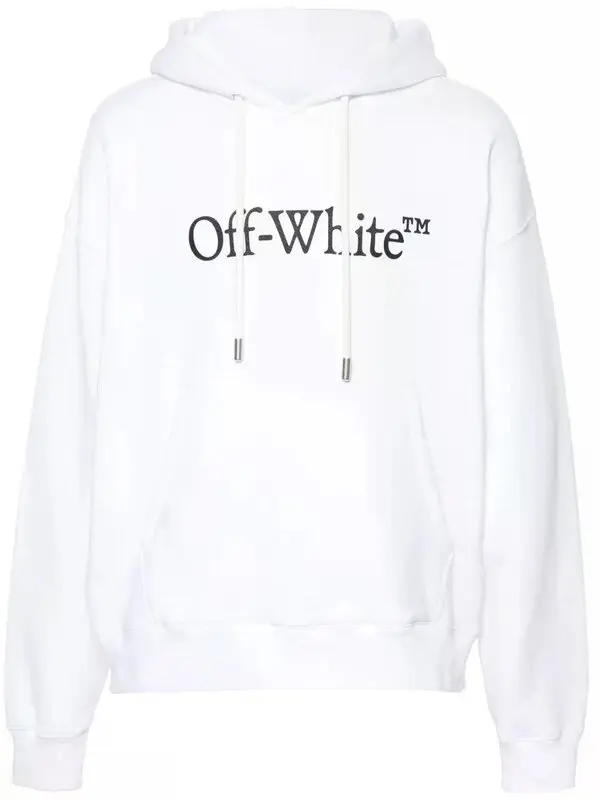 Off-White Cotton Jersey Hoodie - White