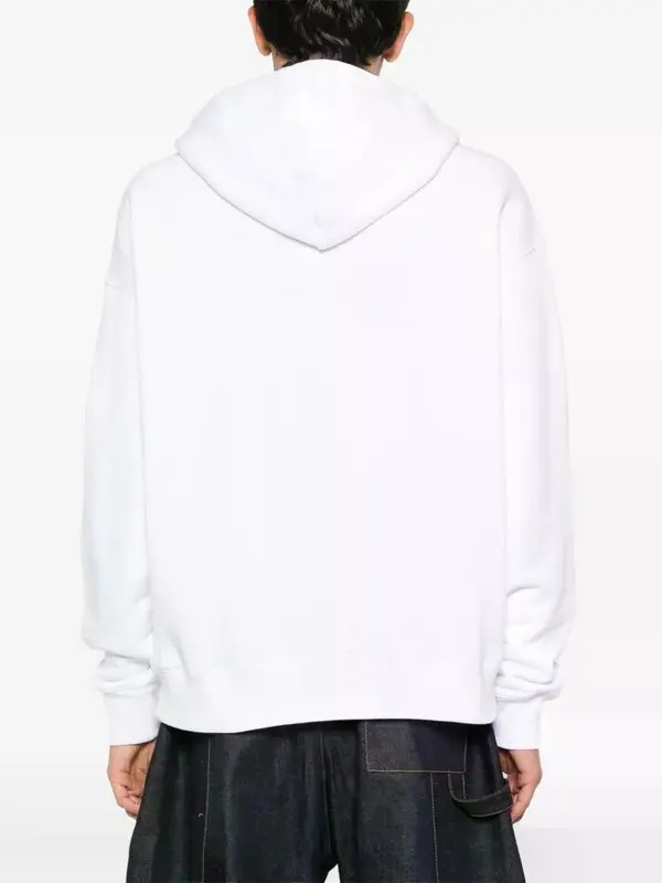 Off-White Cotton Jersey Hoodie - White