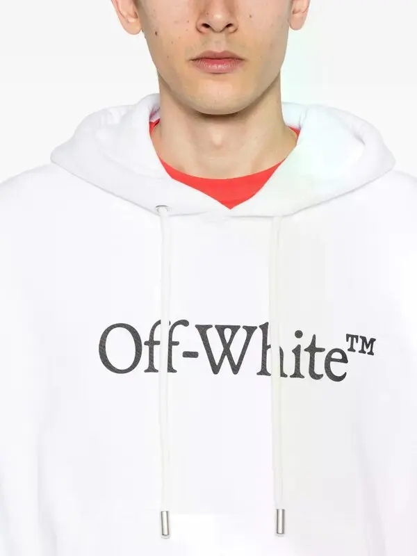 Off-White Cotton Jersey Hoodie - White