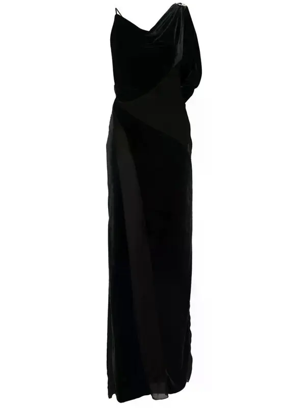 Coperni Logo-plaque Panelled Maxi Dress
