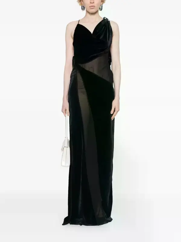 Coperni Logo-plaque Panelled Maxi Dress