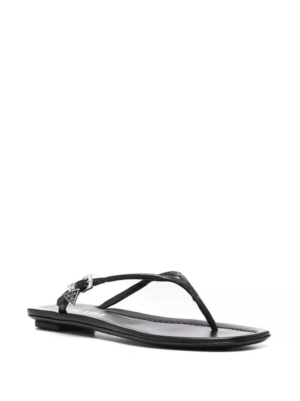 Prada Enamel Triangle-logo Slides