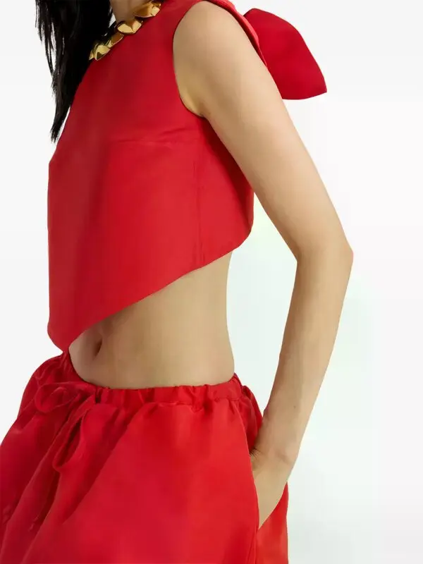 PATOU Faille Scarf Top - Red