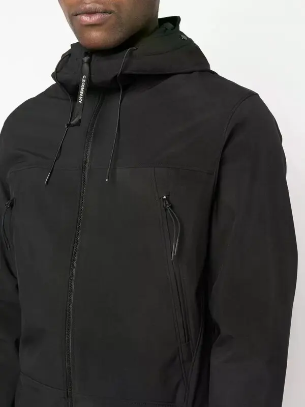 C.P. COMPANY Logo-patch Hooded Jacket - Black