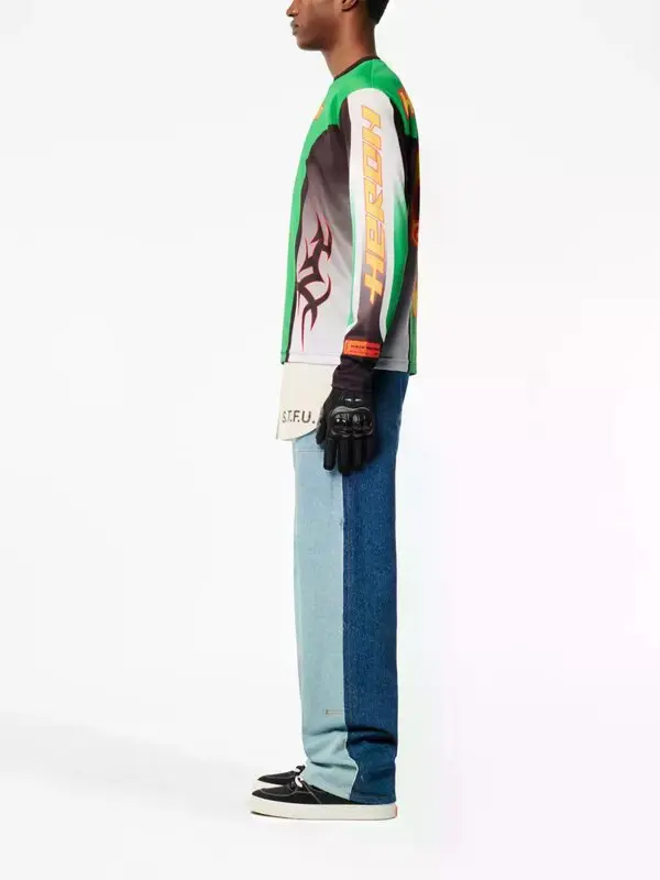 Heron Preston Logo Patch Two-tone Design Jeans