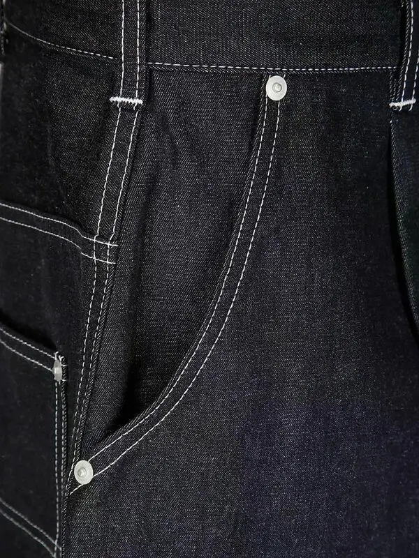 Comme Des Garçons Denim Bermuda Shorts With Contrast Stitching