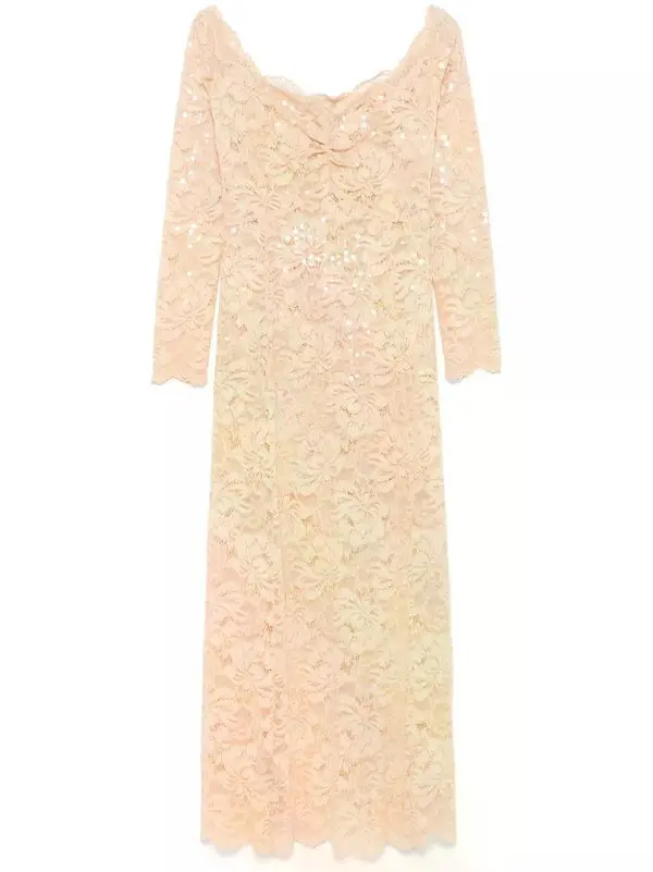 Rabanne Sequinned Lace Maxi Dress - Neutrals