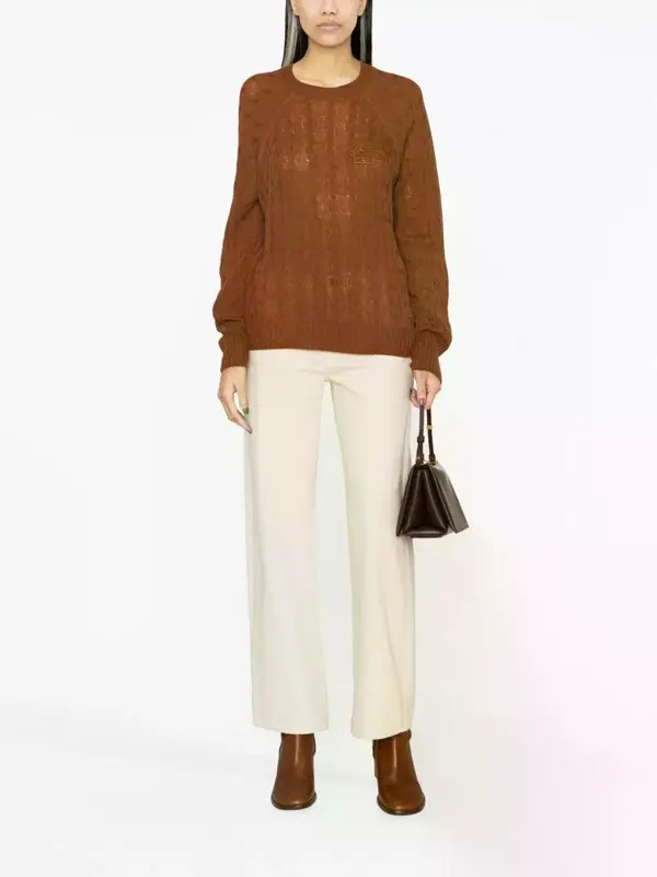 Etro Logo-embroidered Cable-knit Jumper