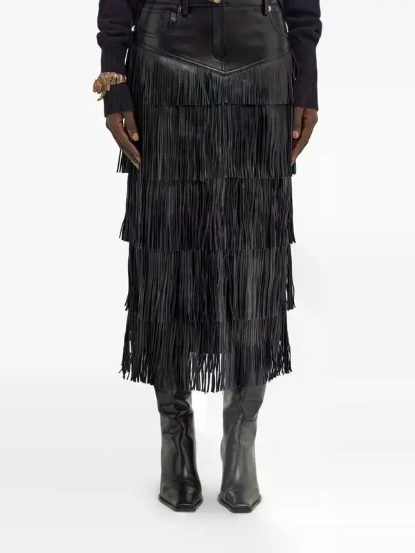 Roberto Cavalli Fringed Midi Skirt