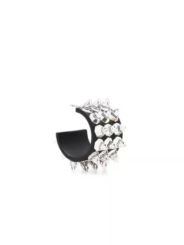Amina Muaddi Karma Hoop Earrings - Black