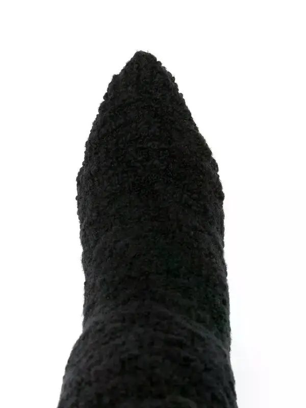 Dolce & Gabbana Shearling Trim Stiletto Heel Boots