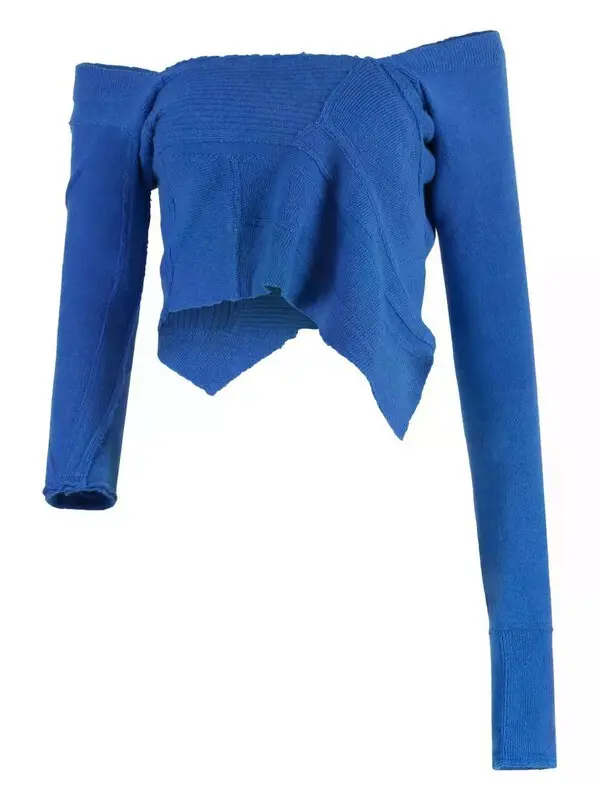 TALIA BYRE Asymmetric Crop Top - Blue