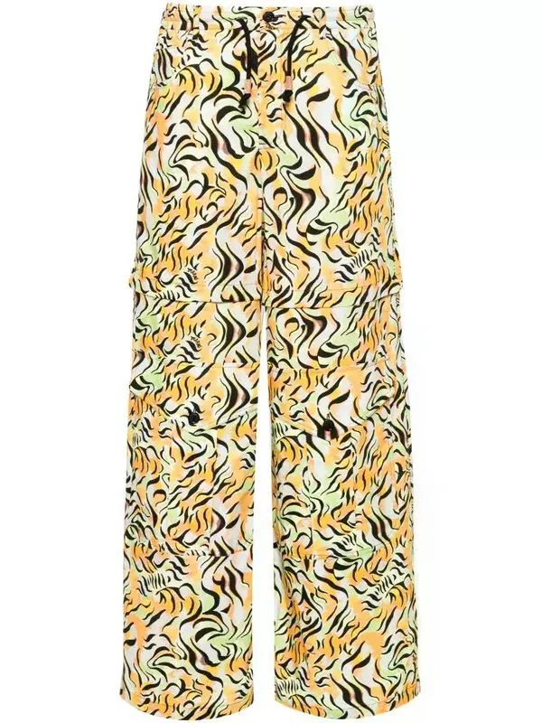 Marni Animal-print Straight-leg Trousers - Orange