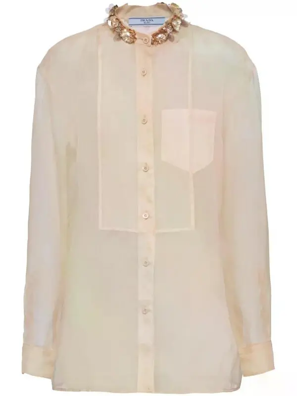 Prada Embroidered Organza Shirt
