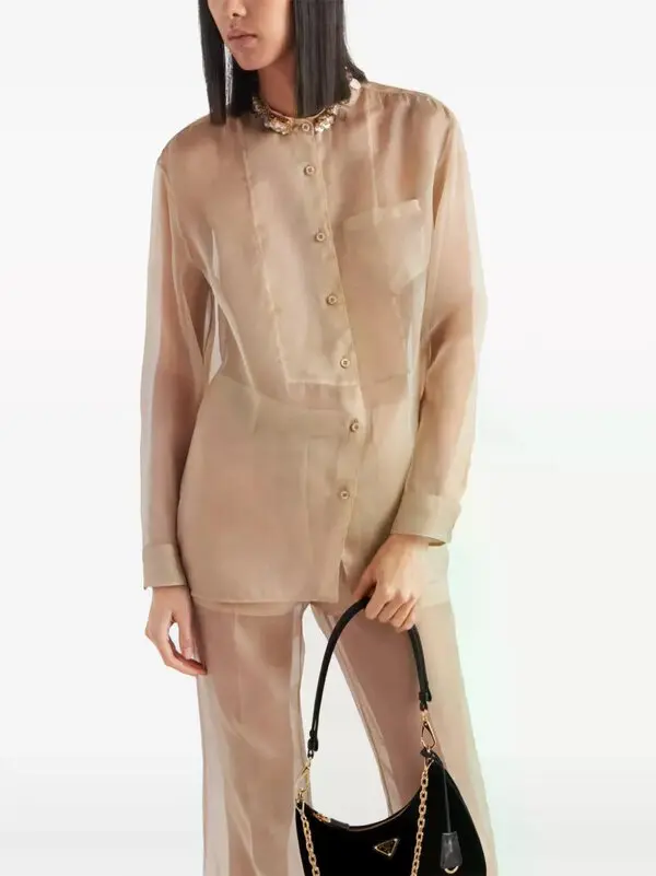Prada Embroidered Organza Shirt