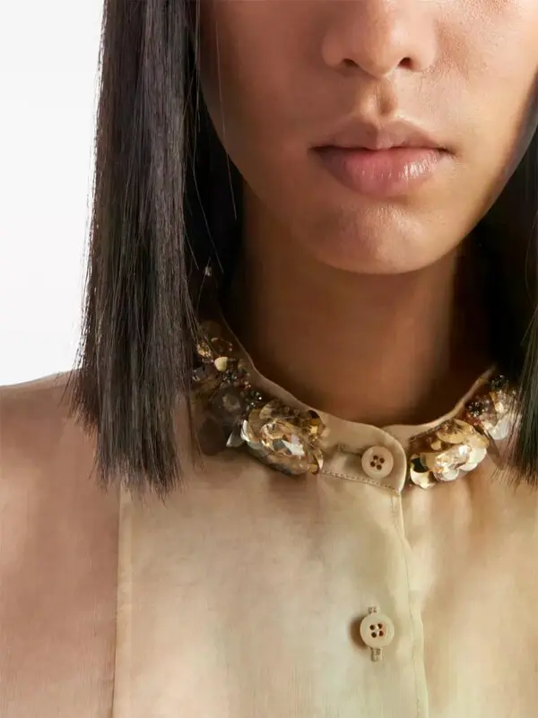 Prada Embroidered Organza Shirt