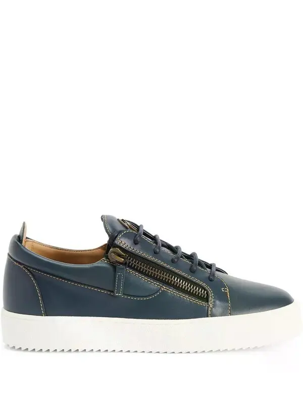 GIUSEPPE ZANOTTI Frankie Double-zip Low-top Sneakers - Blue
