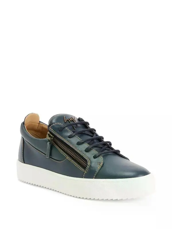 GIUSEPPE ZANOTTI Frankie Double-zip Low-top Sneakers - Blue