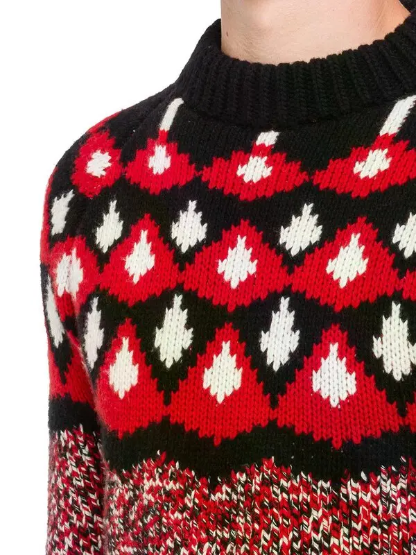Prada Patterned Jacquard Knit Jumper