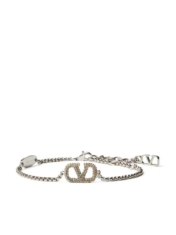 Valentino Garavani Vlogo Signature Crystal-embellished Bracelet