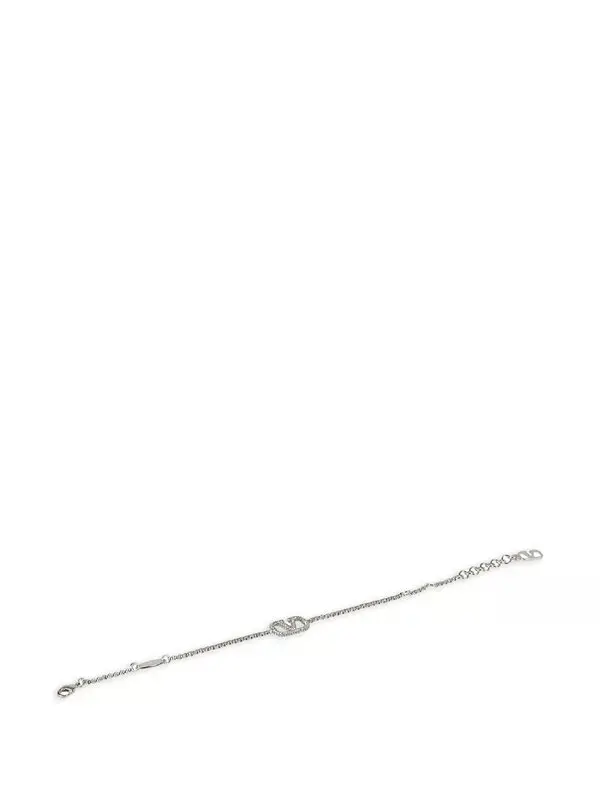 Valentino Garavani Vlogo Signature Crystal Embellished Bracelet - Silver
