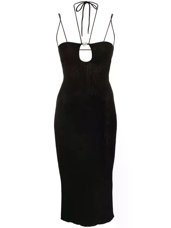 Blumarine Logo-plaque Ribbed Dress