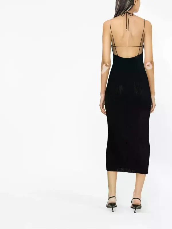 Blumarine Logo-plaque Ribbed Dress