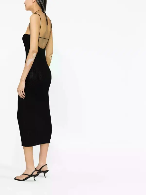 Blumarine Logo-plaque Ribbed Dress