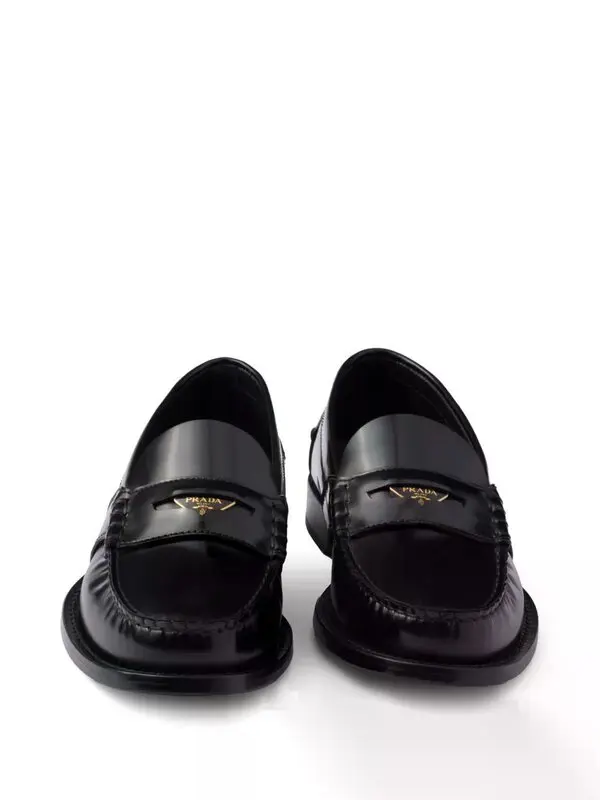 Prada Brushed-leather Loafers