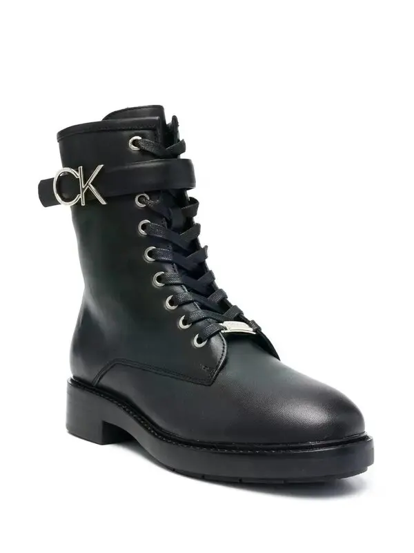 Calvin Klein Logo-buckle Combat Boots