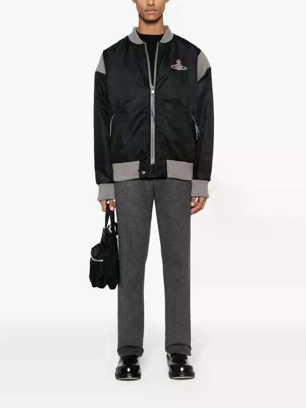 VIVIENNE WESTWOOD Orb-embroidered Cotton Bomber Jacket