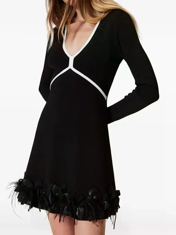TWINSET Feather-detailing Mini Dress