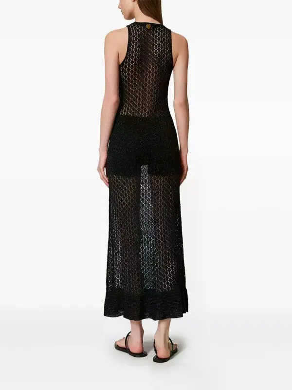 TWINSET Lurex Pointelle-knit Dress
