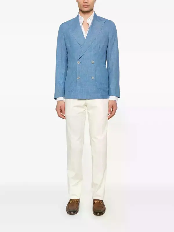 BARBA NAPOLI Double-breasted Blazer - Blue