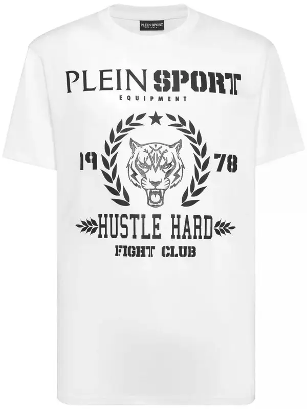 PLEIN SPORT Logo-print Cotton T-shirt - White