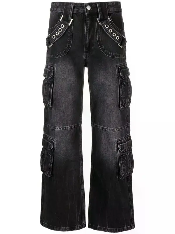 MISBHV Harness Strap Cargo Jeans - Black