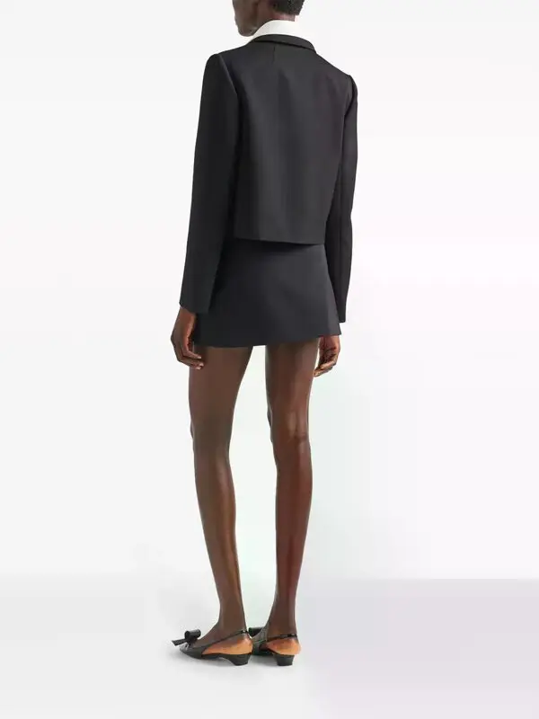 Prada Crystal-embellished Wool Skirt - Black