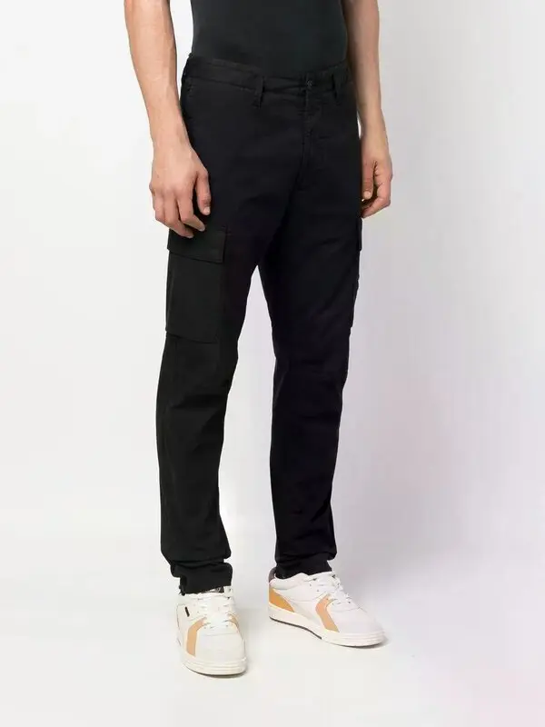 Stone Island Logo-patch Cargo Trousers - Black