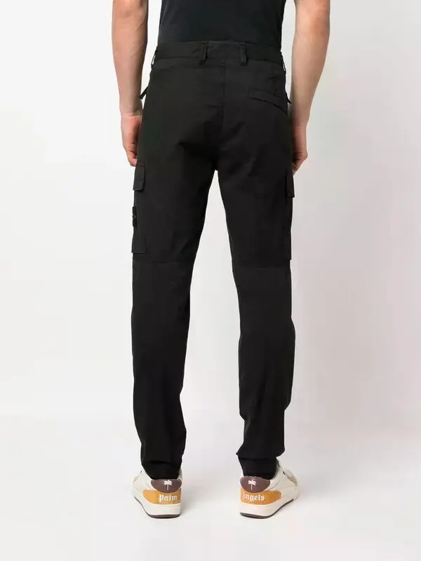 Stone Island Logo-patch Cargo Trousers - Black