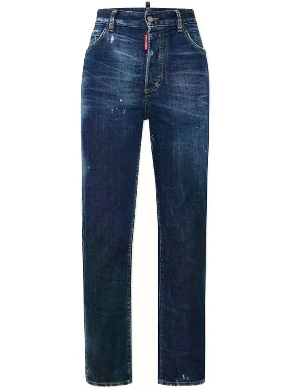 Dsquared2 Navy Stretch-cotton Straight-leg Jeans