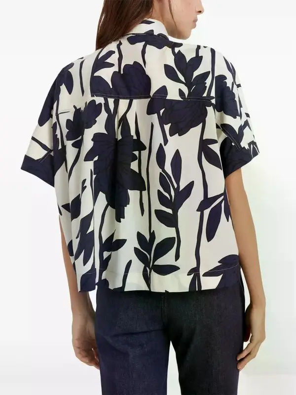 Brunello Cucinelli Leaf-print Cotton Shirt