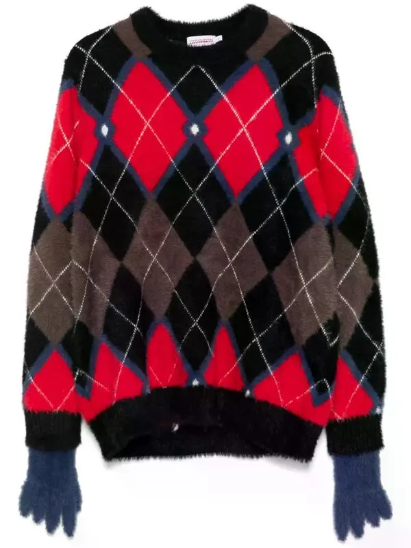CHARLES JEFFREY Fluffy Gloves Jumper - Black