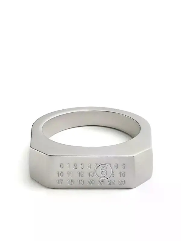 MAISON MARGIELA Numeric Logo Signet Ring - Silver