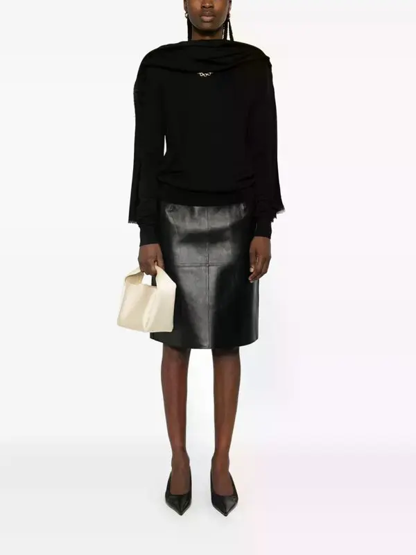 TOTEME Panelled Leather Midi Skirt